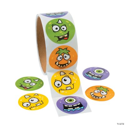 Monster Face Sticker Roll - 100 Pc. | Halloween Express