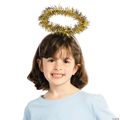5" Gold Tinsel Nativity Angel Halos Plastic Headbands - 12 Pc ...