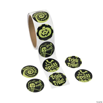 Glow-in-the-Dark Halloween Sticker Roll - 100 Pc.