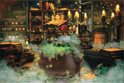 Witches’ Kitchen Backdrop Halloween Decoration - 3 Pc. | Halloween Express