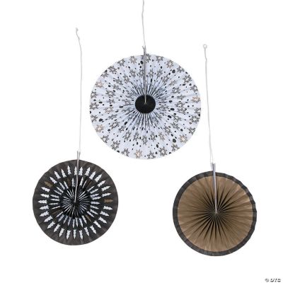 Bold Christmas Paper Hanging Fans - 12 Pc. | Halloween Express