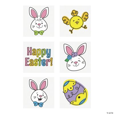 Bulk 72 Pc. Happy Easter Temporary Tattoos | Halloween Express