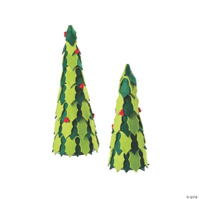 Holiday Handicraft Holly Cone Trees - 2 Pc. | Halloween Express