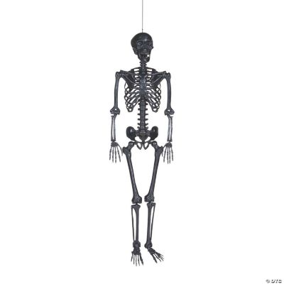 5 Ft. Life-Size Posable Black Skeleton Halloween Decoration | Halloween ...