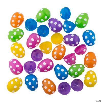 2 1/2" Bulk 144 Pc. Bright Polka Dot Plastic Easter Eggs | Halloween Express