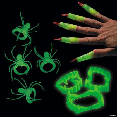 Bulk 288 Pc. Glow-in-the-Dark Creepy Halloween Accessories Kit ...