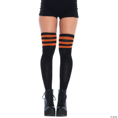 Women's Knit Athletic Striped Thigh-Highs Family | Halloween Express