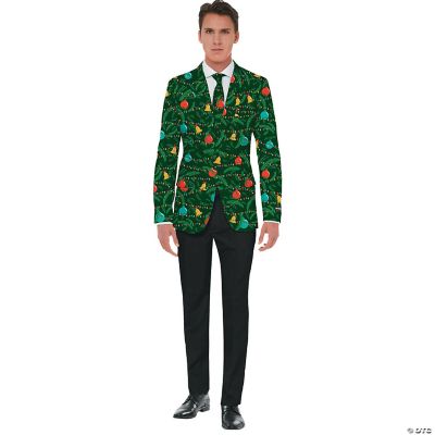 Men's Green Christmas Jacket & Tie | Halloween Express