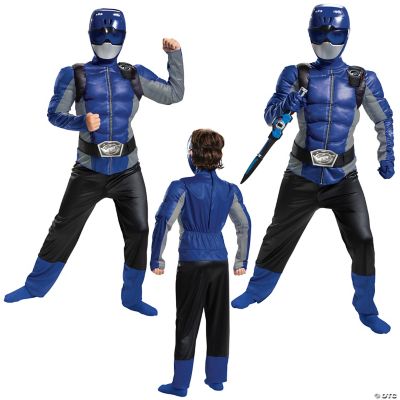 Kids Muscle Power Rangers Beast Morphers™ Blue Ranger Jumpsuit Costume ...