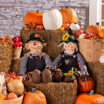 Stuff-a-Scarecrow Couple Decorating Kit - 2 Pc. | Halloween Express