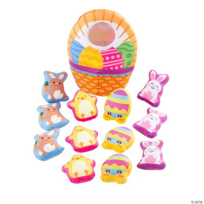 Easter Basket with Stuffed Peekaboo Figures - 13 Pc. | Halloween Express