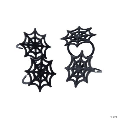Bulk Black Spider Web Plastic Rings | Halloween Express