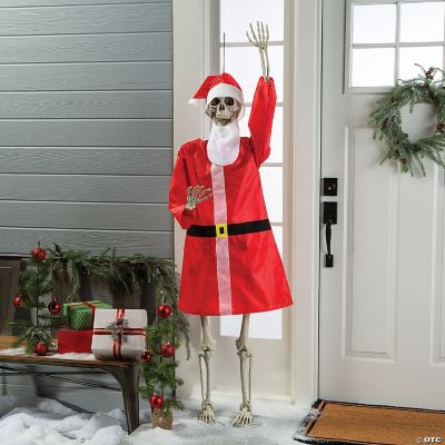 Life-Size Posable Skeleton with Santa Outfit Kit - 4 Pc. | Halloween Express