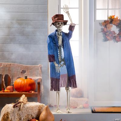 Life-Size Posable Skeleton with Scarecrow Outfit Kit - 3 Pc ...