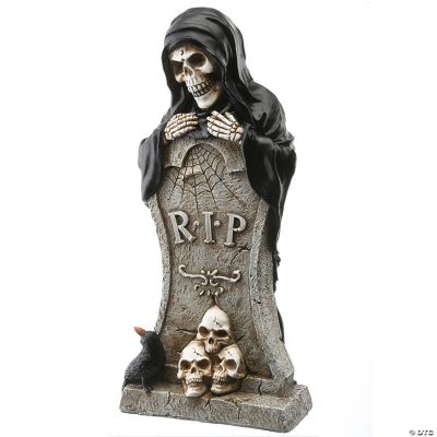 National Tree Company 12 in. Tombstone and Skeleton Reaper | Halloween ...