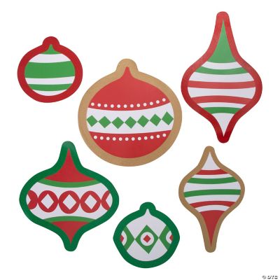 Jumbo Glitter Christmas Ornament Cutouts - 6 Pc. | Halloween Express