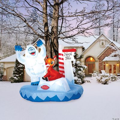 57" Blow-Up Inflatable Rudolph ® Christmas Tree Wrap with Built-In LED ...