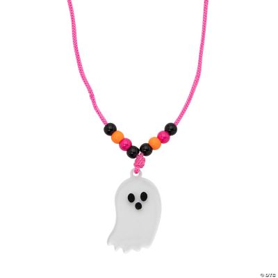 2" Spooky Fun Acrylic Ghost Charm Breakaway Necklaces - 12 Pc ...
