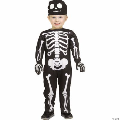 Toddler Black & White Polyester Skeleton Jumpsuit Costume | Halloween ...