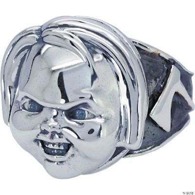Child’s Play™ Chucky Face Sterling Silver Ring | Halloween Express