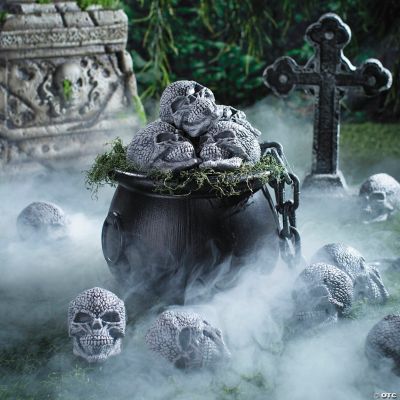 3 3/4" x 5 1/2" Textured Grinning Gray Skulls Halloween Decoration ...