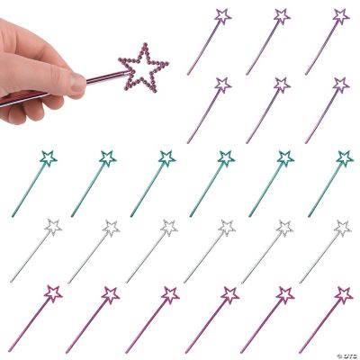 6 1/2" Mini Blue, Silver, Purple & Hot Pink Plastic Star Wands - 24 Pc ...