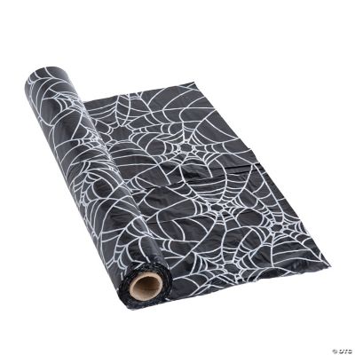 Spider Web Plastic Tablecloth Roll | Halloween Express