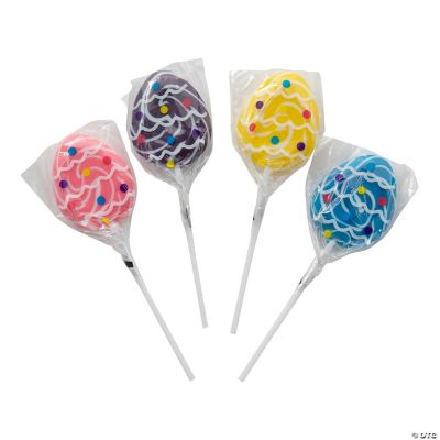 Easter Egg-Shaped Swirl Lollipop Easter Candy - 12 Pc. | Halloween Express