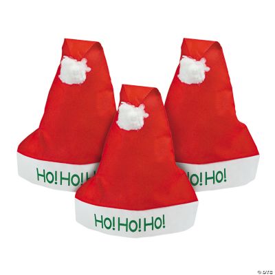 Adult “Ho! Ho! Ho!” Santa Hats - 12 Pc. | Halloween Express