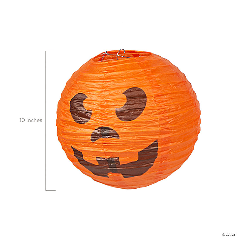 10" Jack-O’-Lantern Hanging Paper Lantern Halloween Decorations - 12 Pc ...
