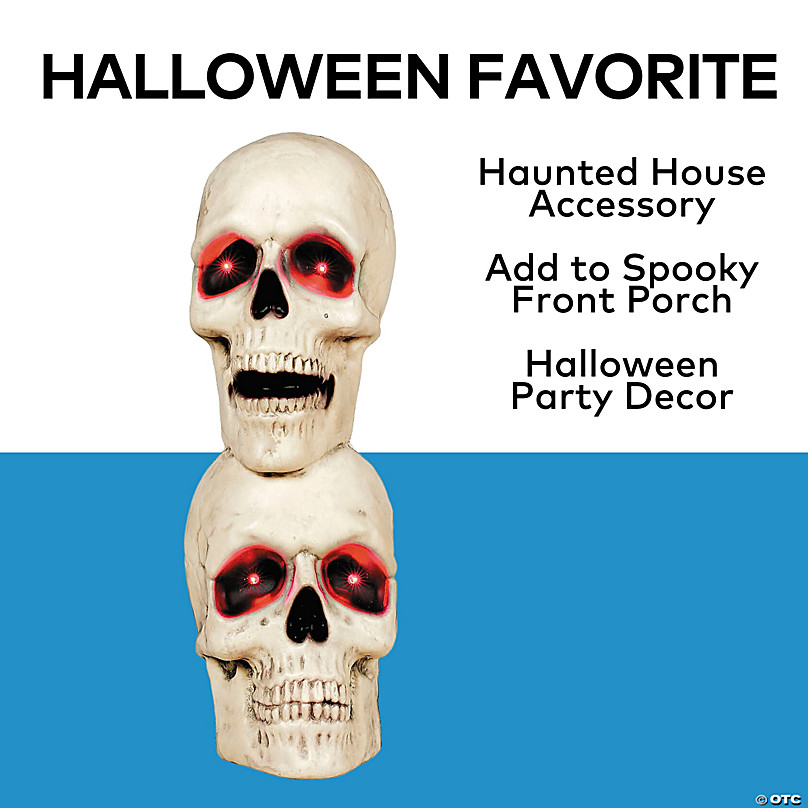 10" x 27 1/2" Creepy Bones Plastic Human Skull Stack Halloween ...