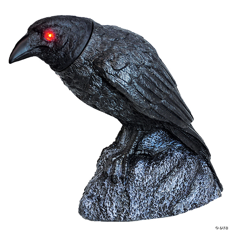 13" Animated Raven with Turning Head & Sounds Halloween Decoration ...