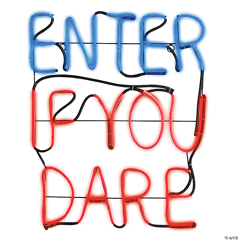 16" x 20" Enter If You Dare LED Sign Halloween Decoration | Halloween Express