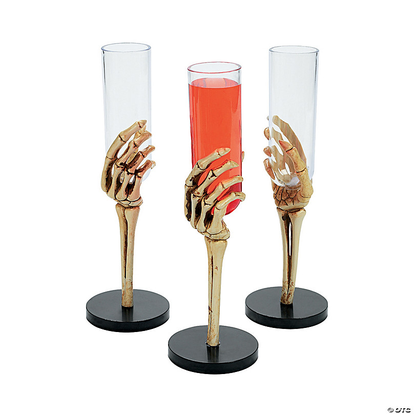 2 oz. Skeleton Hand Plastic Glasses - 12 Ct. | Halloween Express