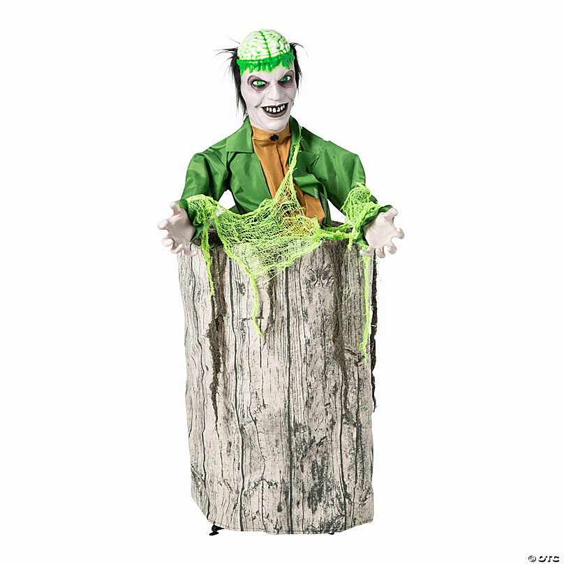 3 ft. Lifesize Creepy Man Jumping from Tree Animated Prop | Halloween ...