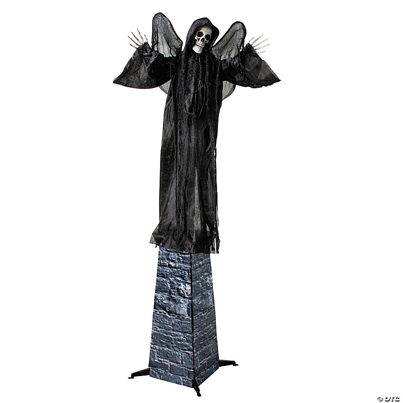 33 1/2" x 74 3/4" Animated Standing Skeletal Reaper with Wings ...