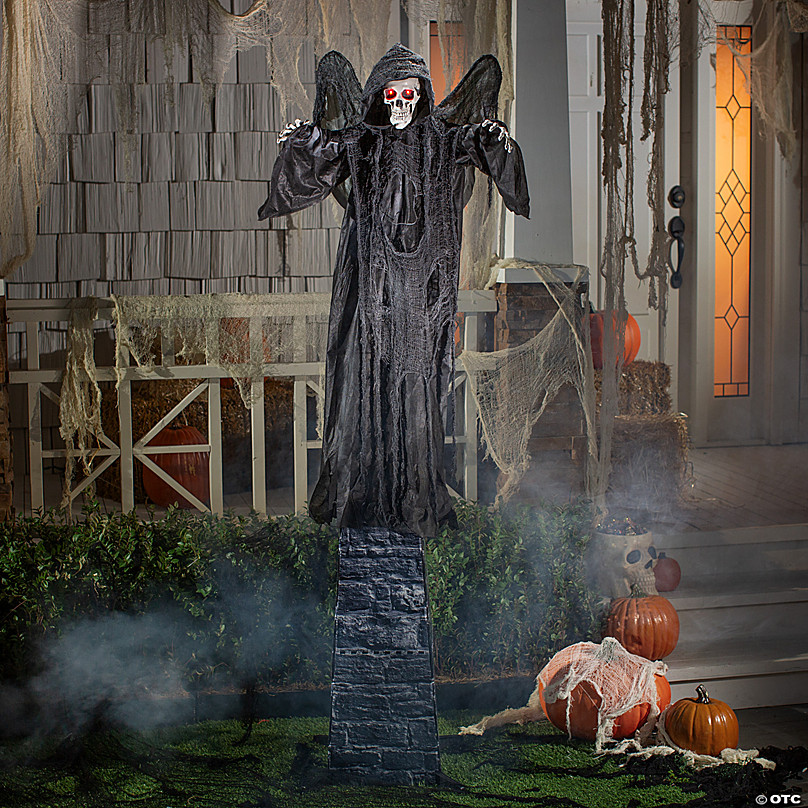 33 1/2" x 74 3/4" Animated Standing Skeletal Reaper with Wings ...