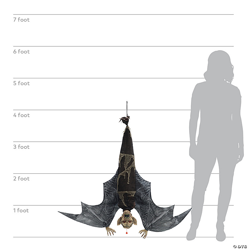 46" Menacing Hanging Bat Halloween Decoration | Halloween Express