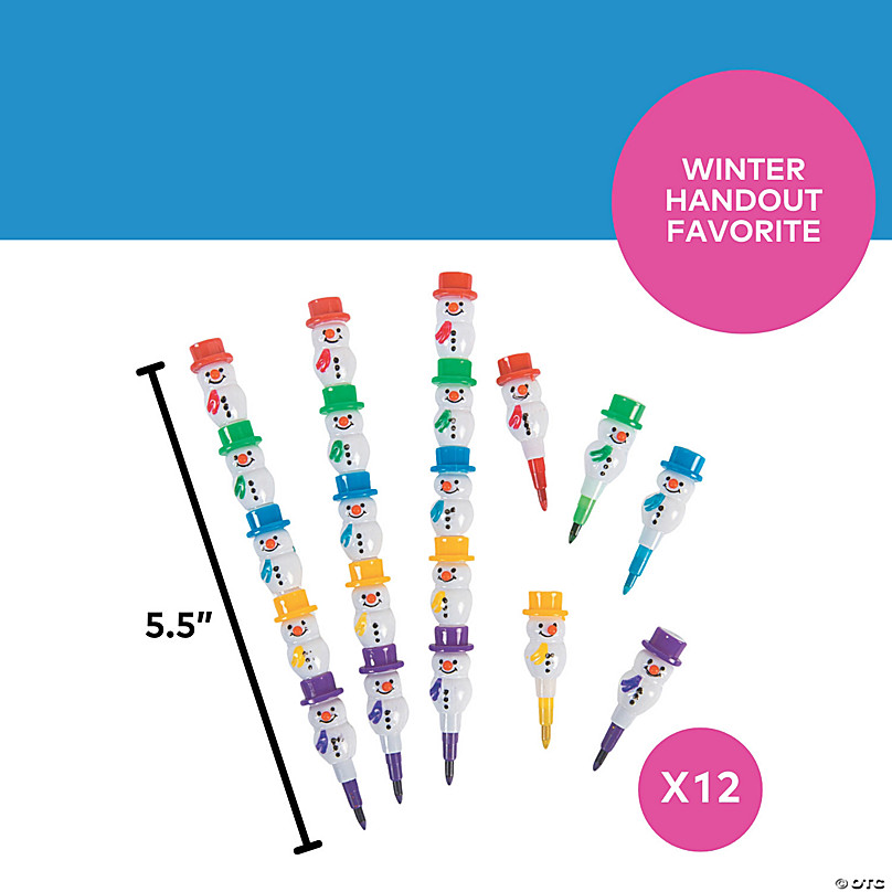 5-Color Stackable Snowman Crayons | Halloween Express