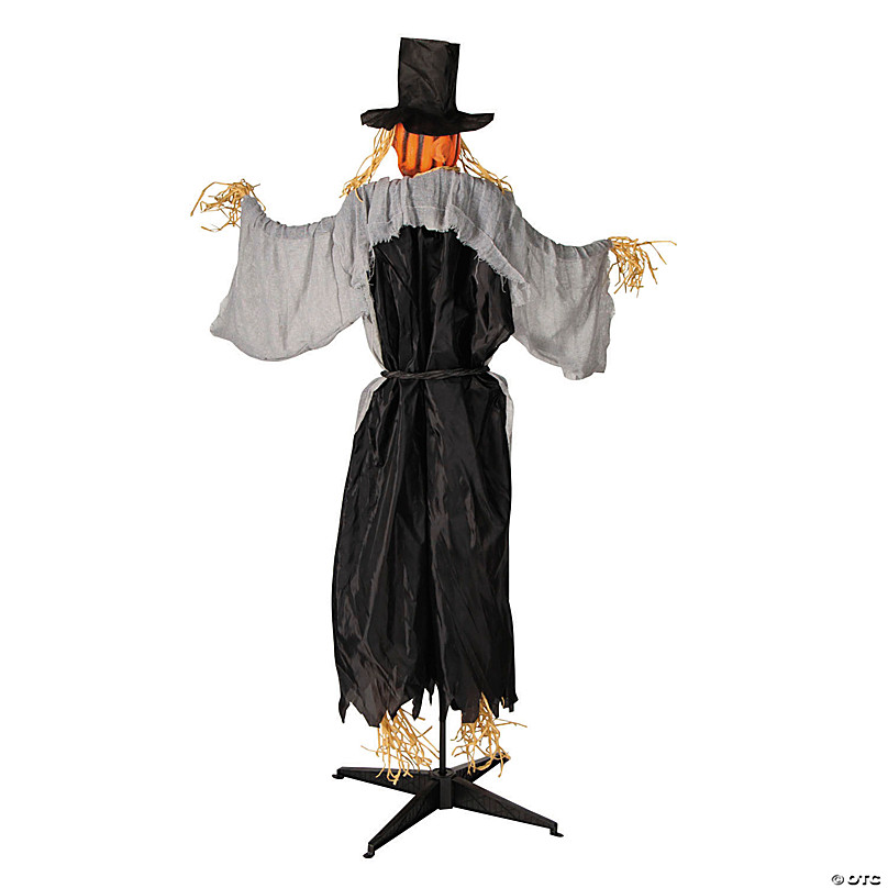 5 Ft. 8" Animated Head Turning Pumpkin Scarecrow Halloween Decoration ...