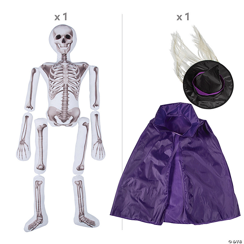 5-Ft. Skeleton Plush Witch Outfit Kit - 3 Pc. | Halloween Express