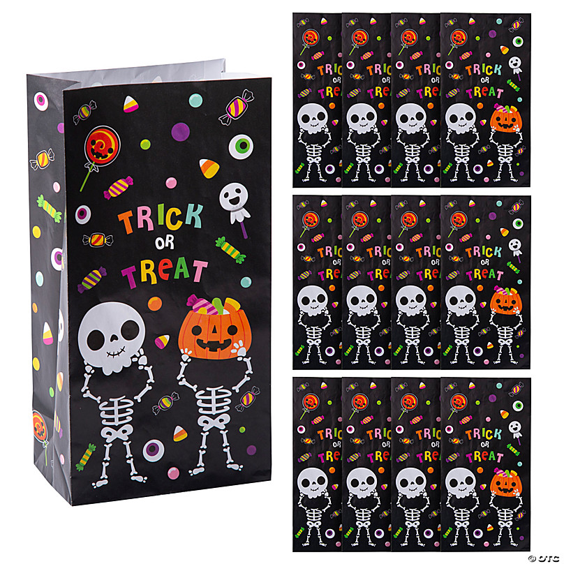 5" x 10" Halloween Boo Crew Paper Treat Bags - 12 Pc. | Halloween Express