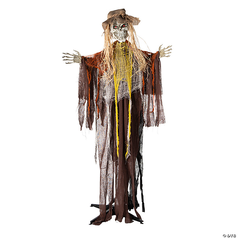6 Ft. Standing Animated Skeletal Reaper Halloween Decoration ...
