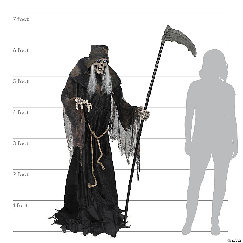6' Lunging Reaper with Digital Eyes Animated Prop | Halloween Express