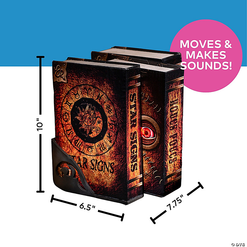 7 3/4" x 10" Spooky Hocus Pocus Animated Book Set Halloween Decoration ...