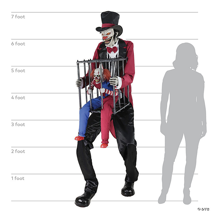 7' Rotten Ringmaster with Caged Clown Halloween Decoration | Halloween ...