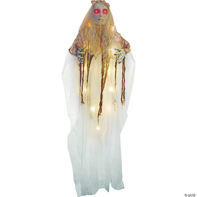 70" Hanging Illuminated Ghost Bride Decoration | Halloween Express