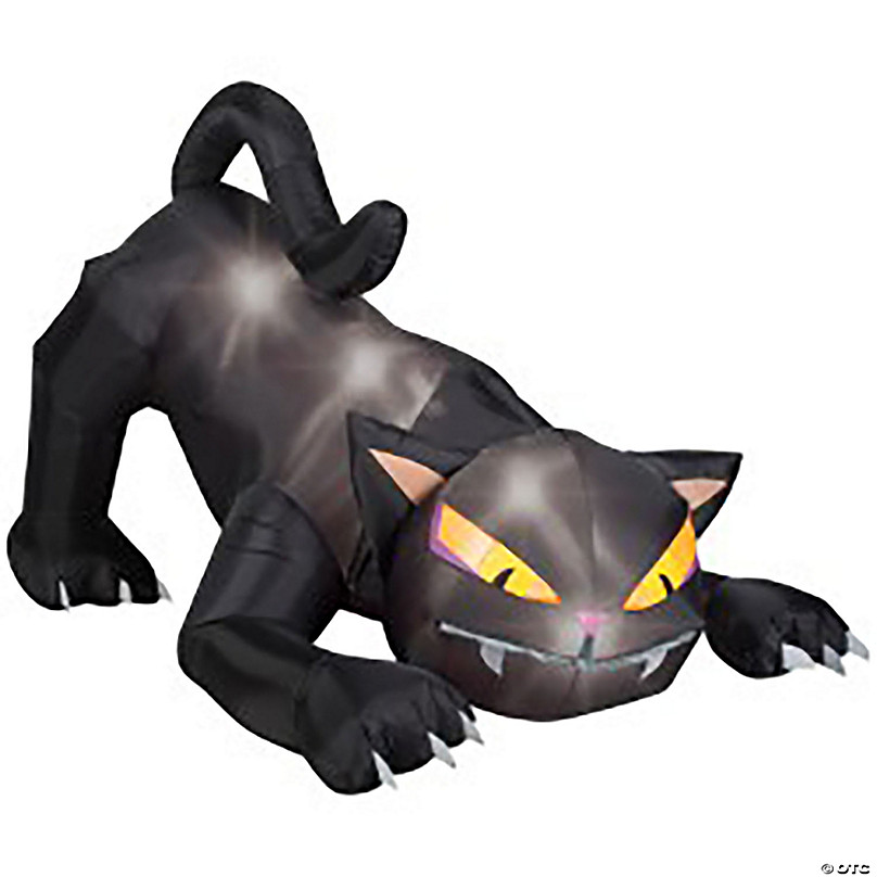 72" Blow Up Inflatable Black Cat With Turning Head Halloween Decoration ...