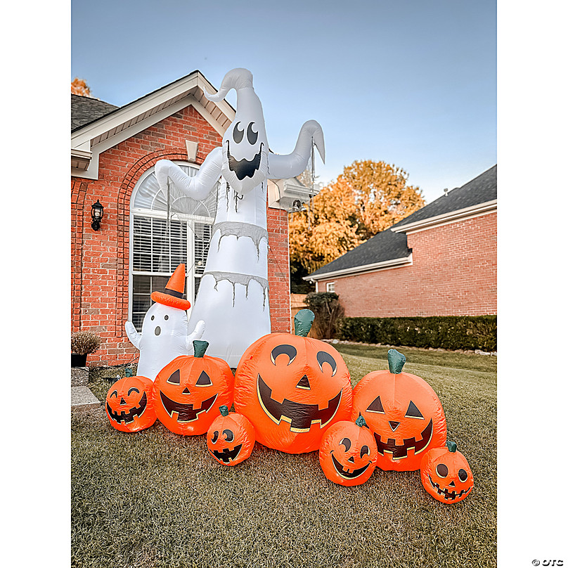 8.5' Long Inflatable Pumpkin Patch Yard Decoration | Halloween Express