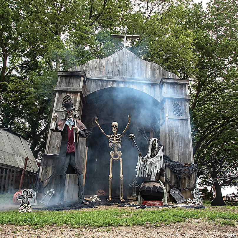 8' Towering Skeleton with Projection Eyes | Halloween Express